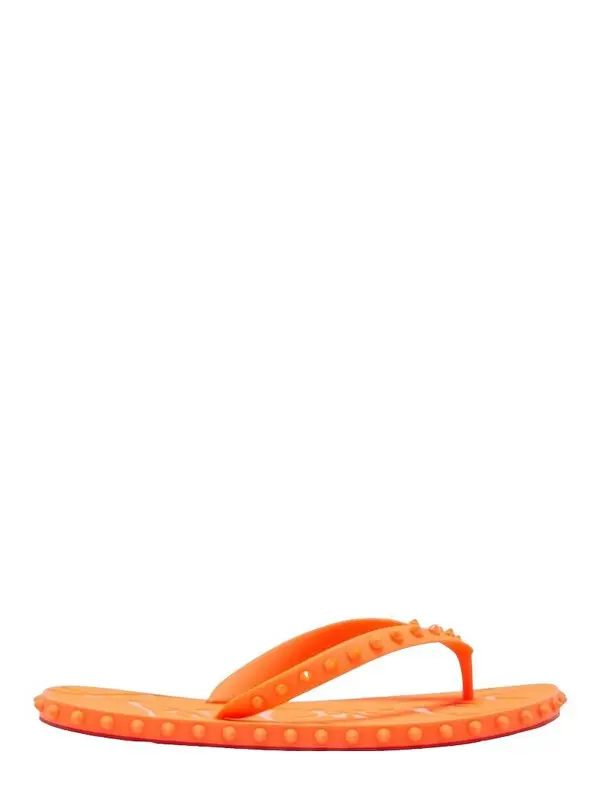 CHRISTIAN LOUBOUTIN Super Loubi Flip Flat - Fluo Orange