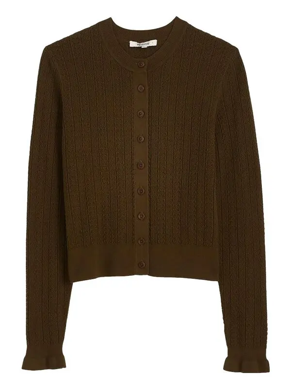 Madewell Signature Open Knit Cardigan - Dark Olive