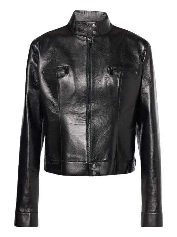 Magda Butrym Leather Biker Jacket - Black
