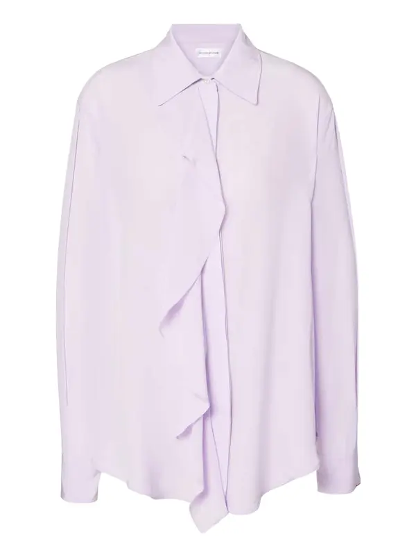 Victoria Beckham Ruffled Silk Blouse - Purple