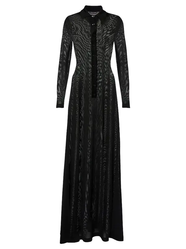 TOM FORD Knitted Polo Maxi Dress - Black
