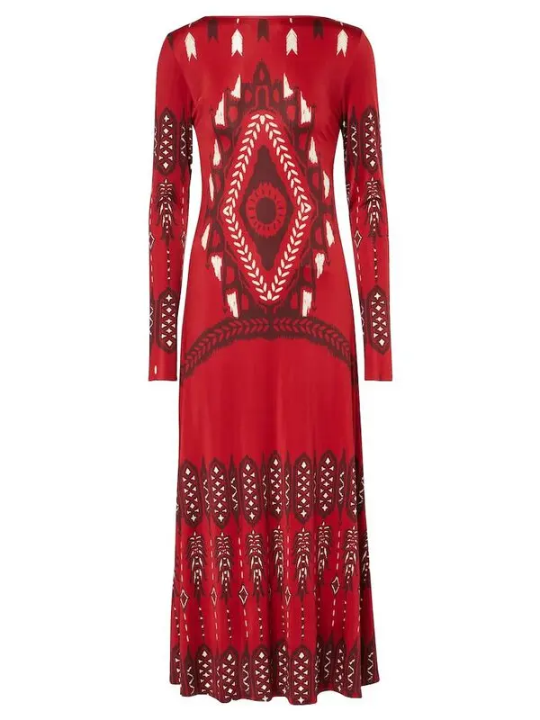 Johanna Ortiz Printed Jersey Midi Dress - Red