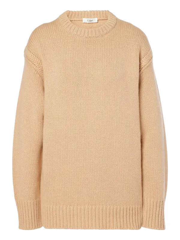 Chloé Cashmere And Cotton Sweater - Beige
