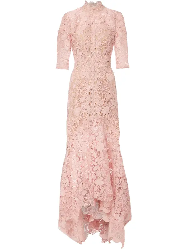 Costarellos Floral Lace Gown - Pink