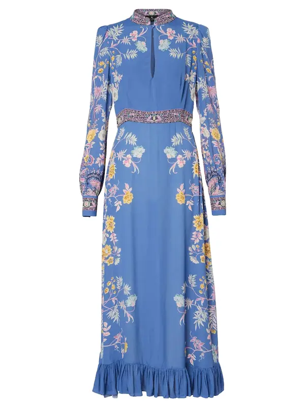 Etro Floral Midi Dress - Blue