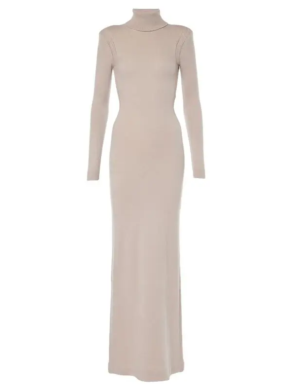 TOM FORD Cashmere Turtleneck Gown - Beige