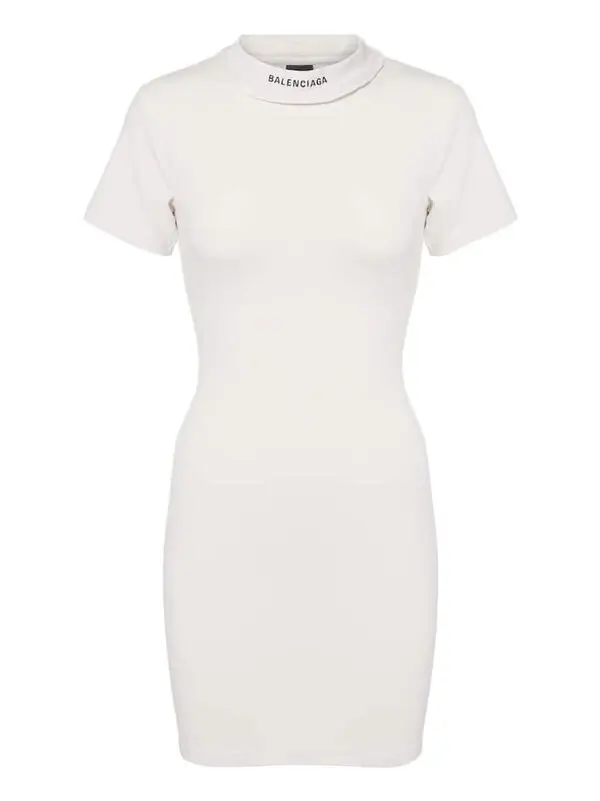 Balenciaga Cotton-blend Jersey Minidress - White