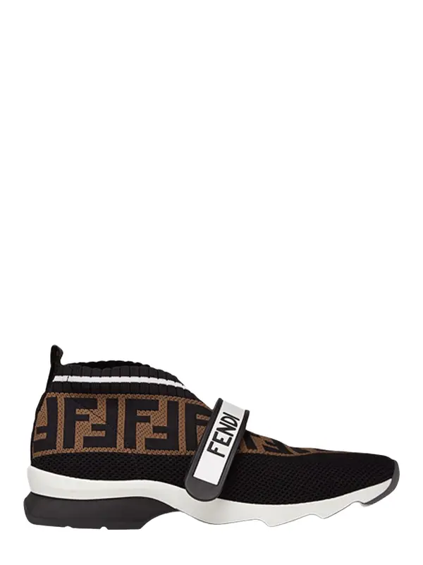 Fendi Ff Motif Rockoko Sneakers - Black