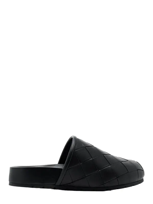 Bottega Veneta Reggie Intrecciato Leather Mules - Black