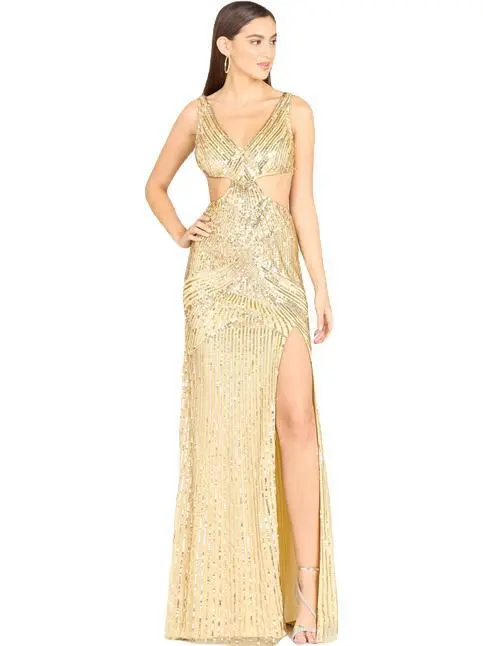 LARA NEW YORK Dahlia Sequin Dress - Gold