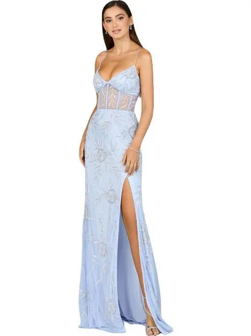 LARA NEW YORK Corset Dress - Periwinkle/silver