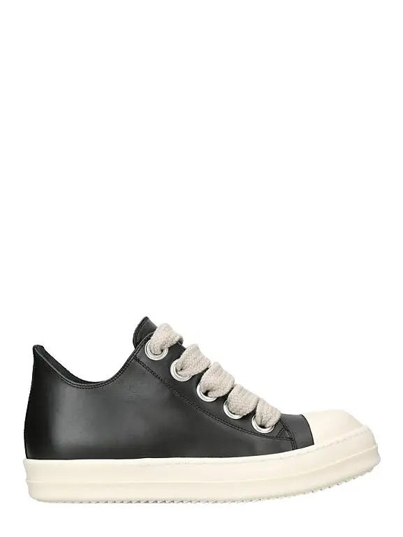 Rick Owens Jumbo Lace Low-top Leather Trainers - Blk/white