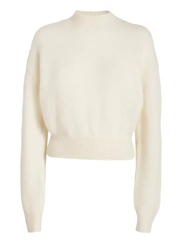 Jacquemus Alpaca Wool-blend Logo Sweater - Ivory
