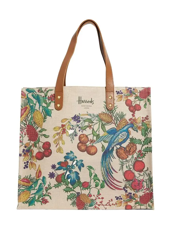 Harrods The Great Feast Jacquard Shopper Bag - Neutral