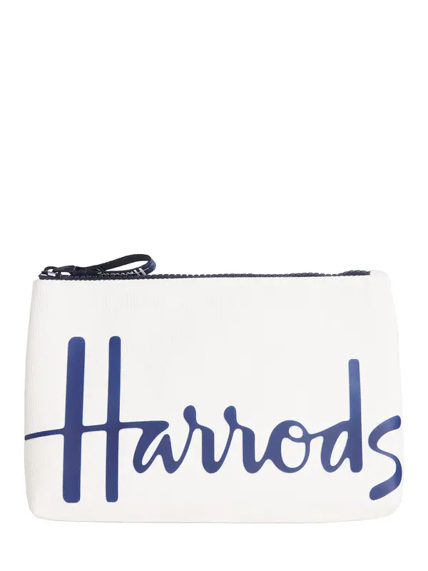 Harrods Small Cotton Logo Pouch - Ivory