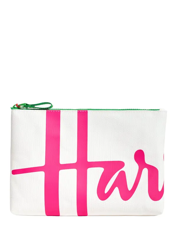 Harrods Cotton Logo Pouch - Ivory