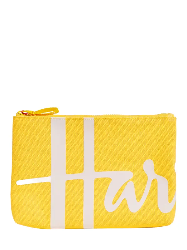Harrods Cotton Logo Pouch - Yellow