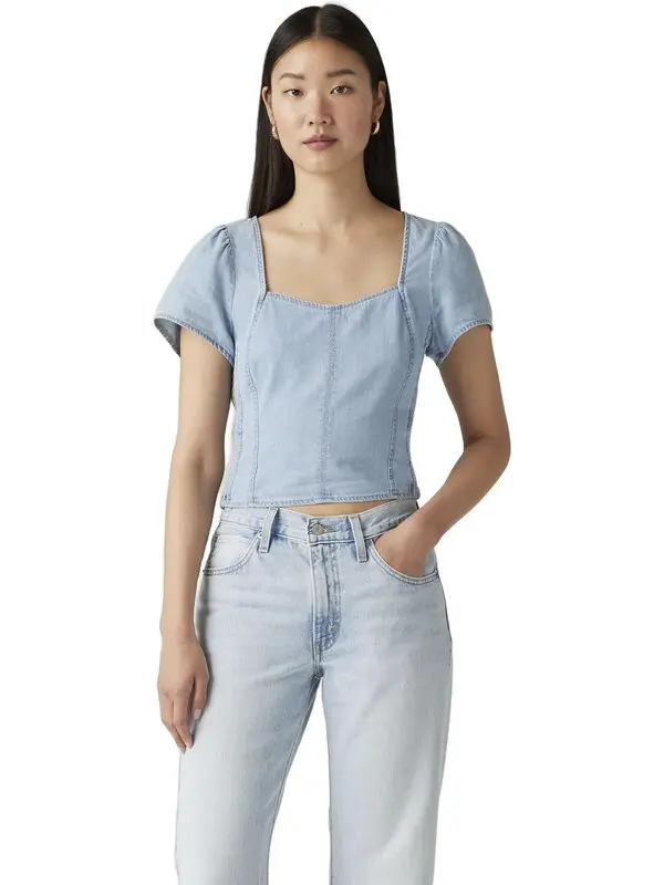 LEVI'S Ophelia Short-sleeve Denim Corset - Turn Up Light