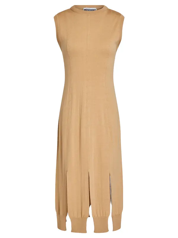 Moschino Wool Midi Dress - Camel