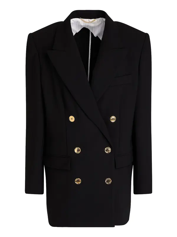 Moschino Twill Double-breasted Blazer - Black