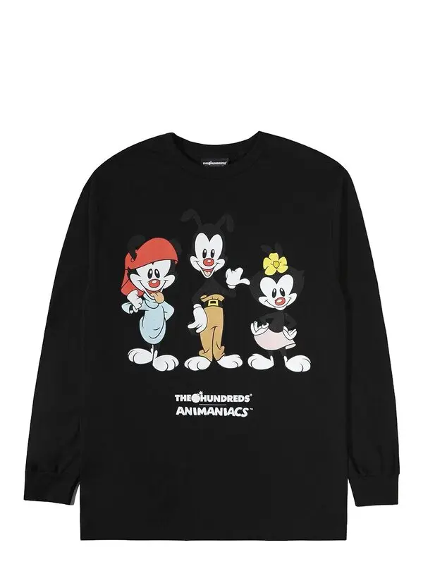 THE HUNDREDS X Anamaniacs Character Long Sleeve T-shirt - Black