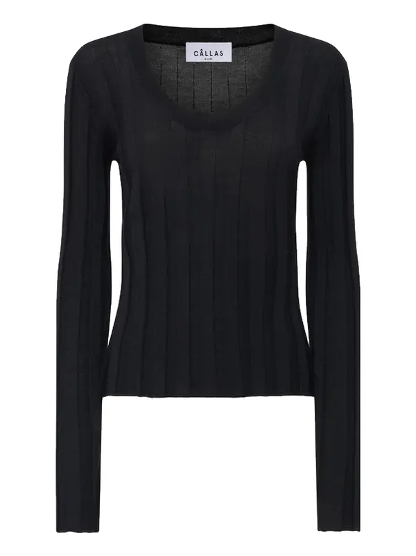 CALLAS MILANO Margot Merino Wool Sweater - Black
