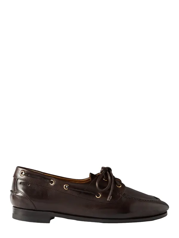 Bally Pathy Leather Boat Shoes - Brown