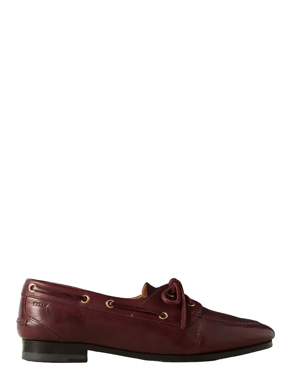 Bally Pathy Leather Boat Shoes - Burgundy