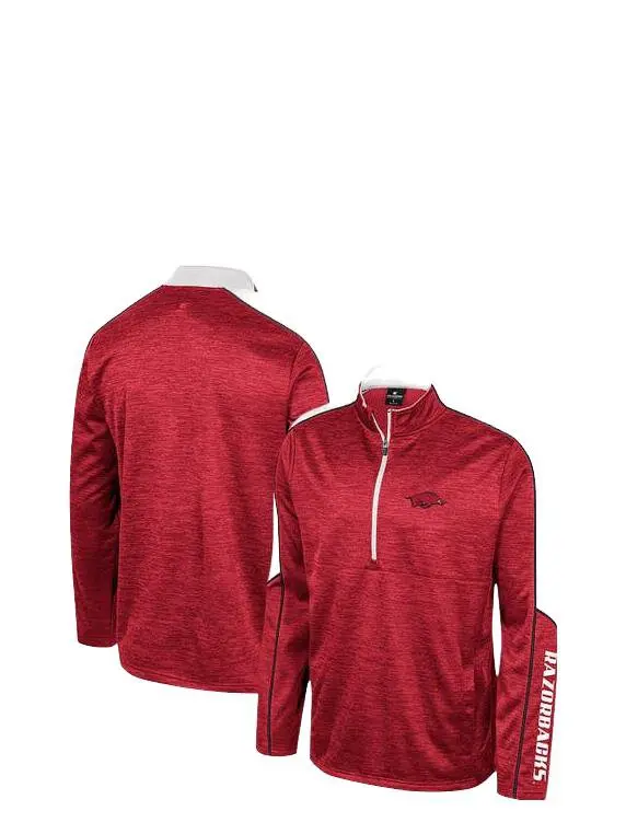 COLOSSEUM Arkansas Razorbacks Marled Half-zip Jacket - Cardinal