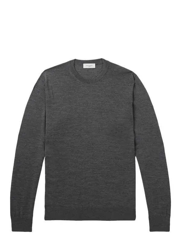 PIACENZA CASHMERE 1733 Slim-fit Wool Sweater - Gray