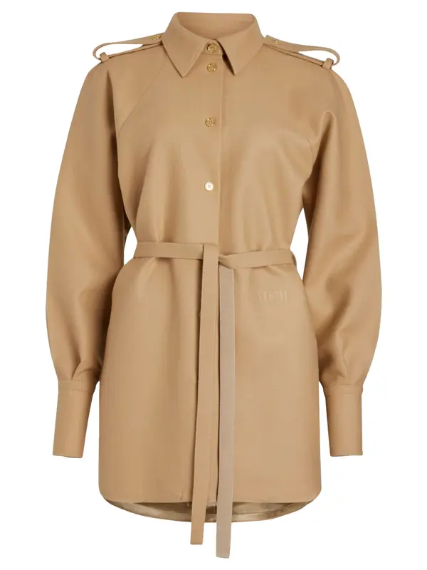 Patou Mini Shirt Dress - Neutrals