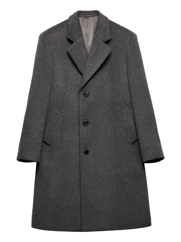 Prada Single-breasted Wool Coat - Grey