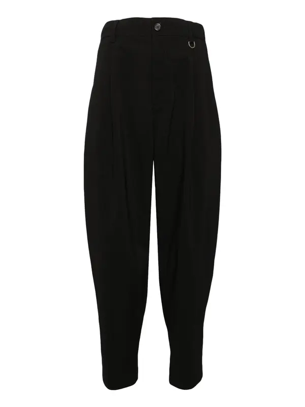 SONGZIO Pleated Tapered Trousers - Black