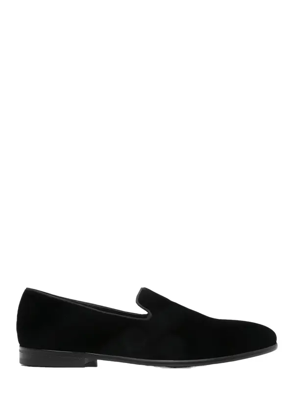 DOUCAL'S Velvet Loafers - Black