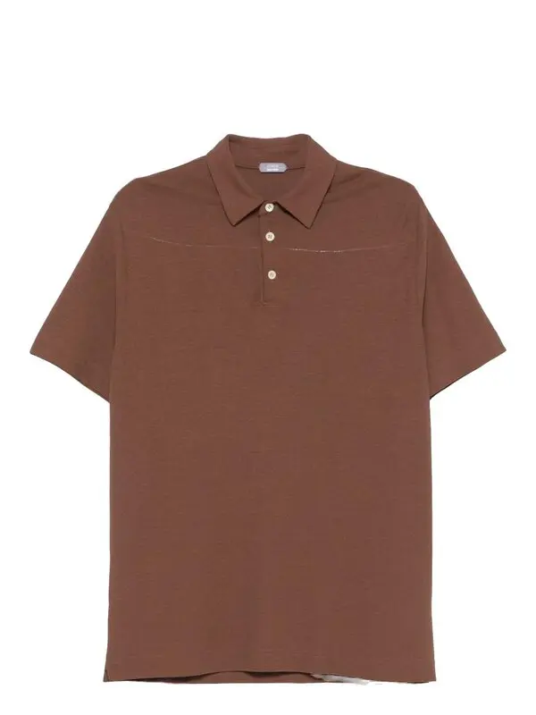 ZANONE Cotton Polo Shirt - Brown