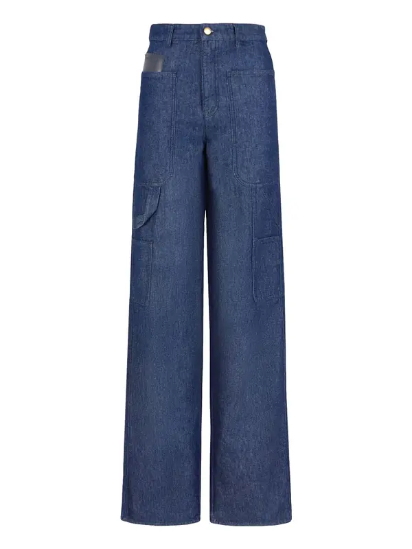 Emporio Armani Multi-pocket Wide-leg Jeans - Blue