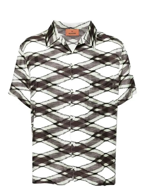 Missoni Patterned Silk Short Sleeve Shirt - Green