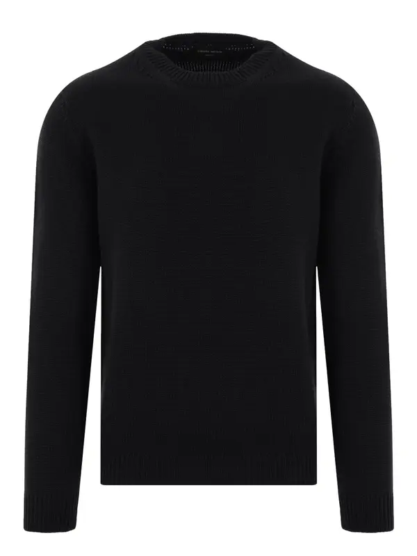 ROBERTO COLLINA Crew-neck Merino Jumper - Black
