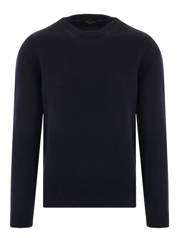 ROBERTO COLLINA Crew-neck Merino Jumper - Blue