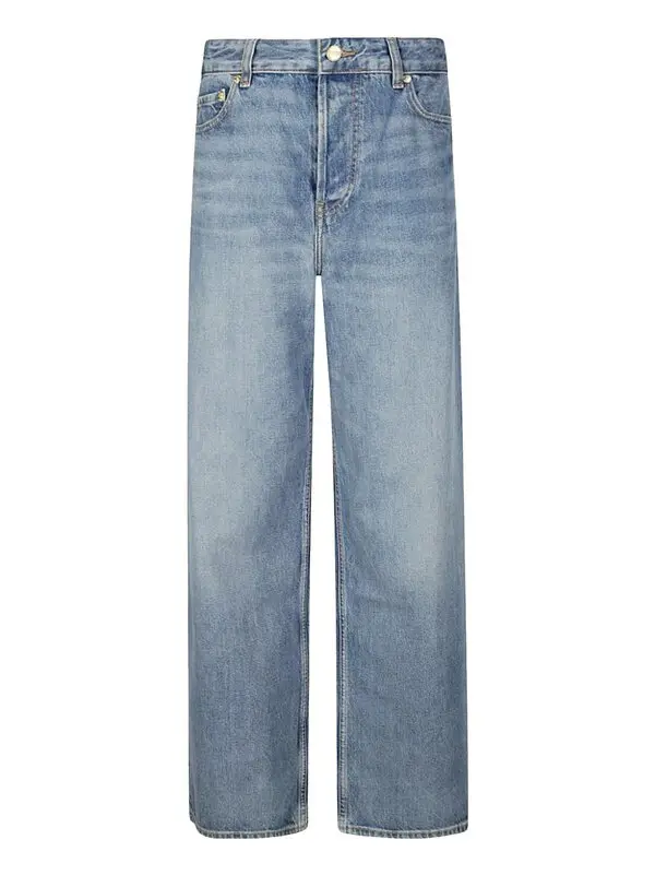 GANNI Boyfriend Wide Leg Jeans - Blue