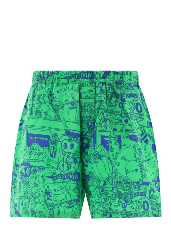 Junya Watanabe X Lousy Livin Cartoon-print Shorts - Green