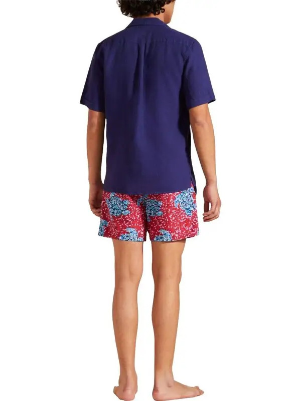 Vilebrequin Short-sleeve Linen Shirt - Blue