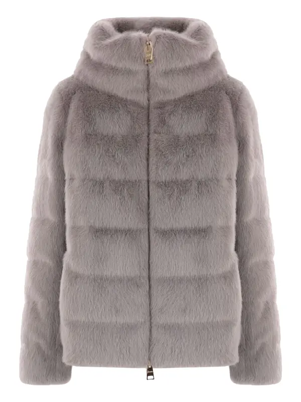 Herno Padded Faux Fur Jacket - Grey