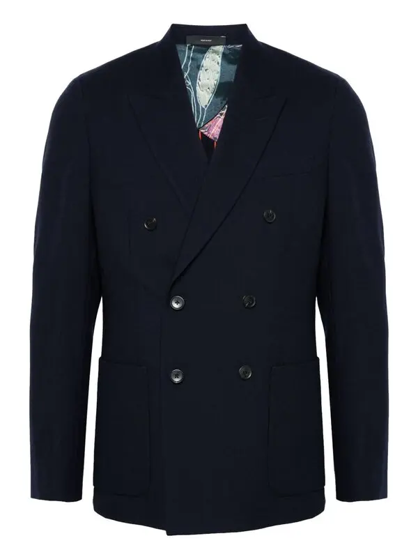 Paul Smith Notched Lapels Double-breasted Blazer - Blue