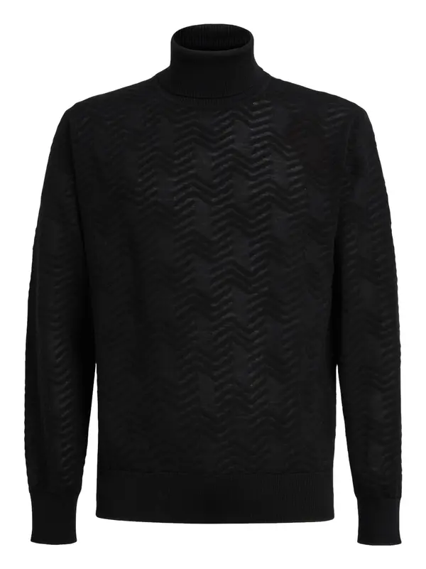 Missoni Chevron Roll-neck Jumper - Black