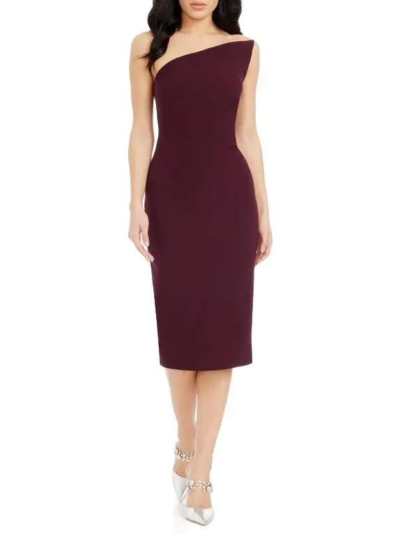 Dress The Population Milan Strapless Sheath Cocktail Dress - Port