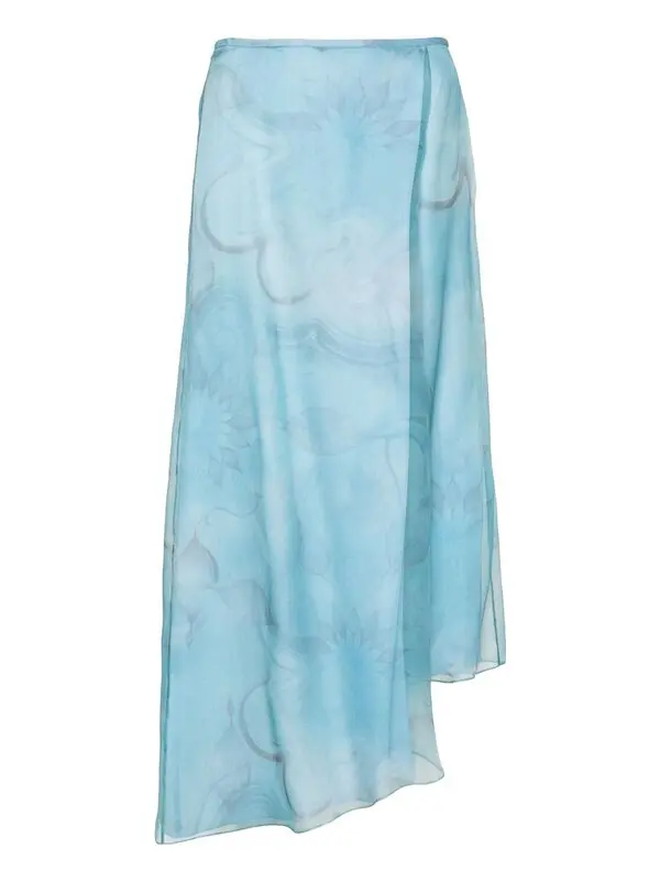 Giorgio Armani Floral-print Skirt - Blue