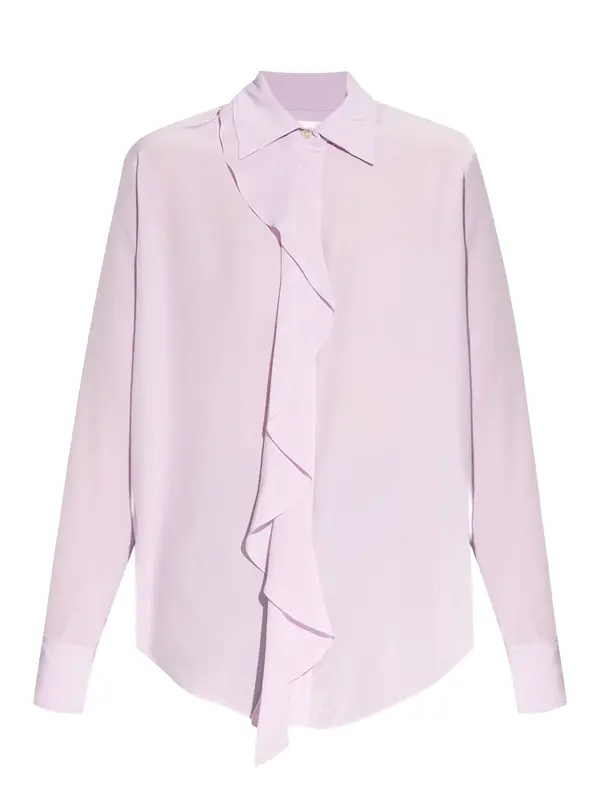 Victoria Beckham Ruffled Silk Blouse - Purple