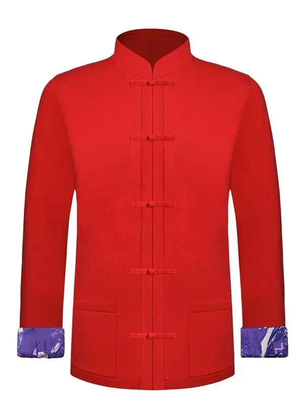 Shanghai Tang Signature Cashmere Cardigan - Red