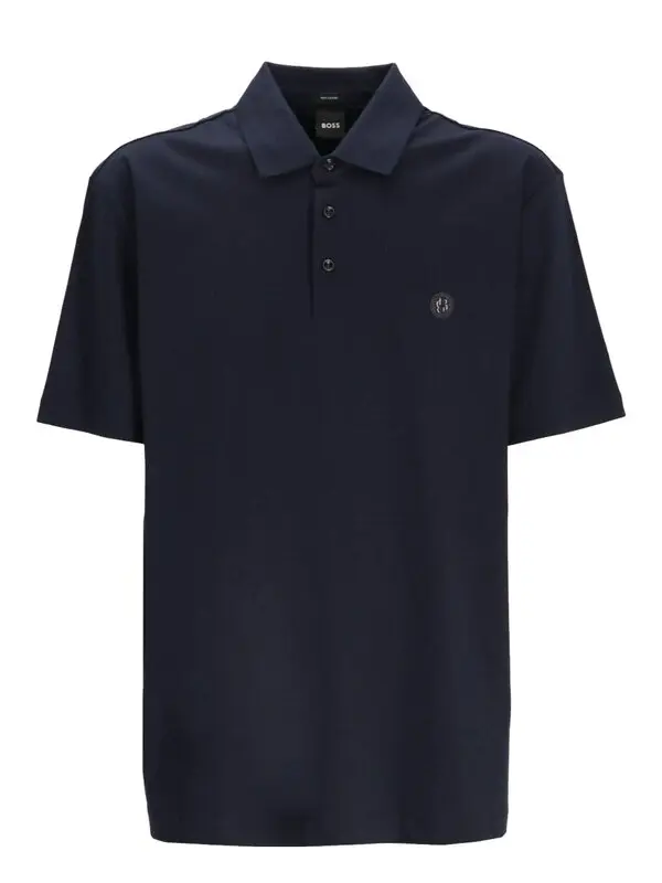 BOSS Logo-patch Polo Shirt - Blue